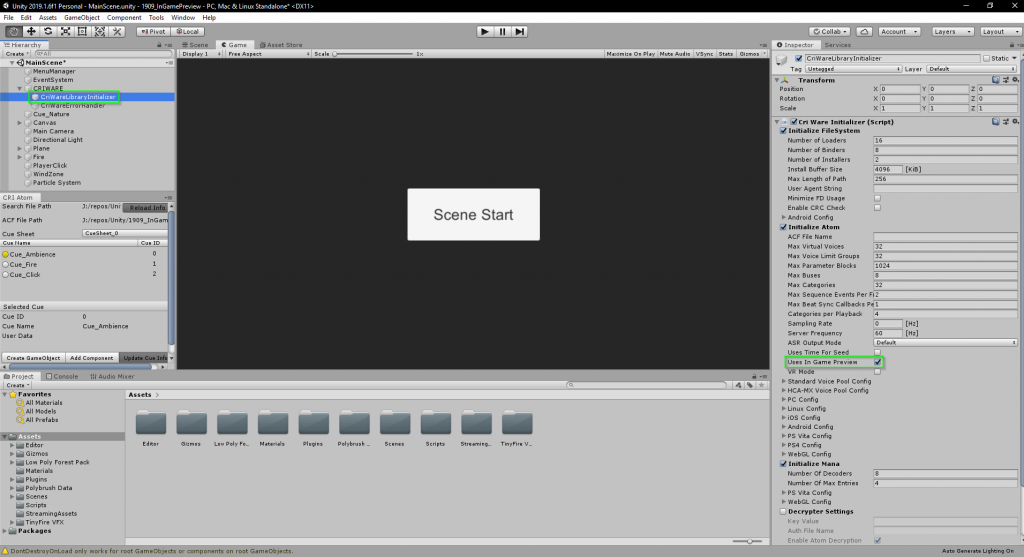 Using Adx2s In Game Preview With Unity Cri Middleware Blog